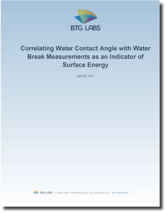 Correlating Water Contact Angle With Water Break Measurements as an ...