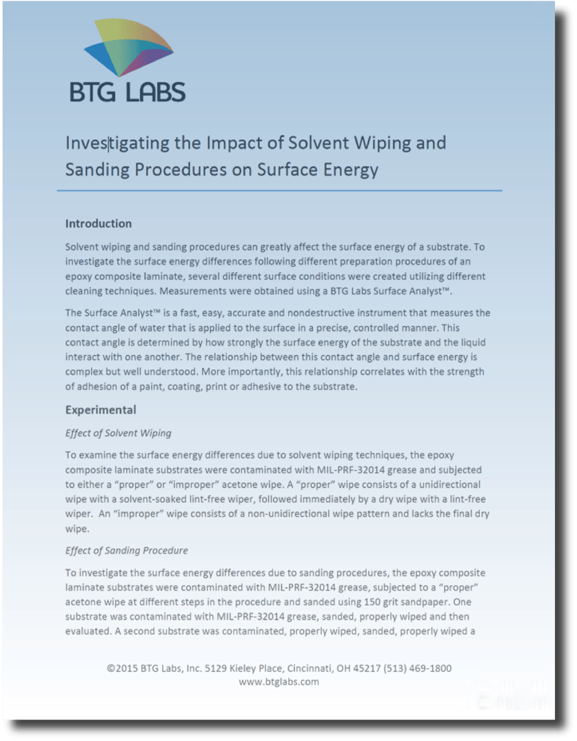 Investigating the Impact of Solvent Wiping and Sanding Procedures on ...