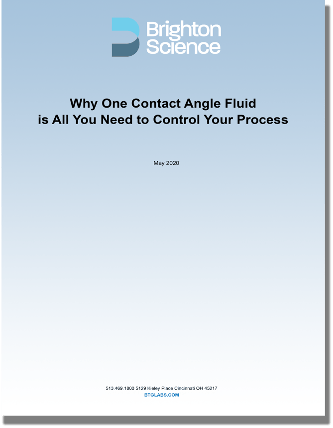 Single Fluid Contact Angle Measurements Make Process Control Easier